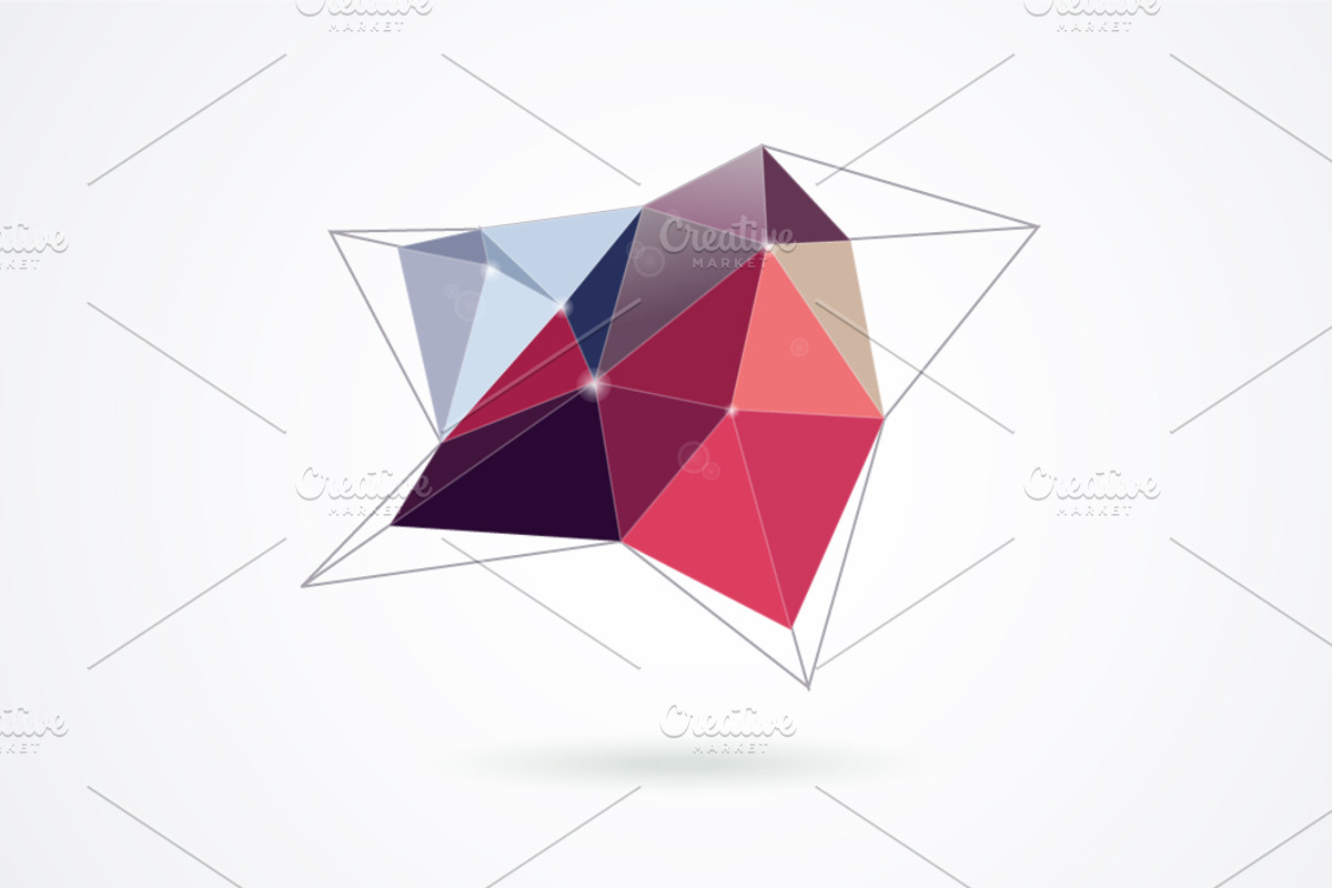 Polygon geometric shapes vector set, a Decorative Illustration by ...