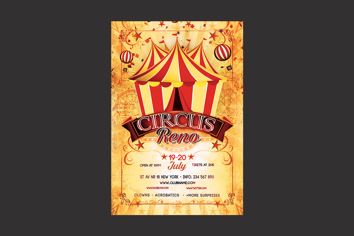 Circus Flyer, a Flyer Template by DSGraphicDesign