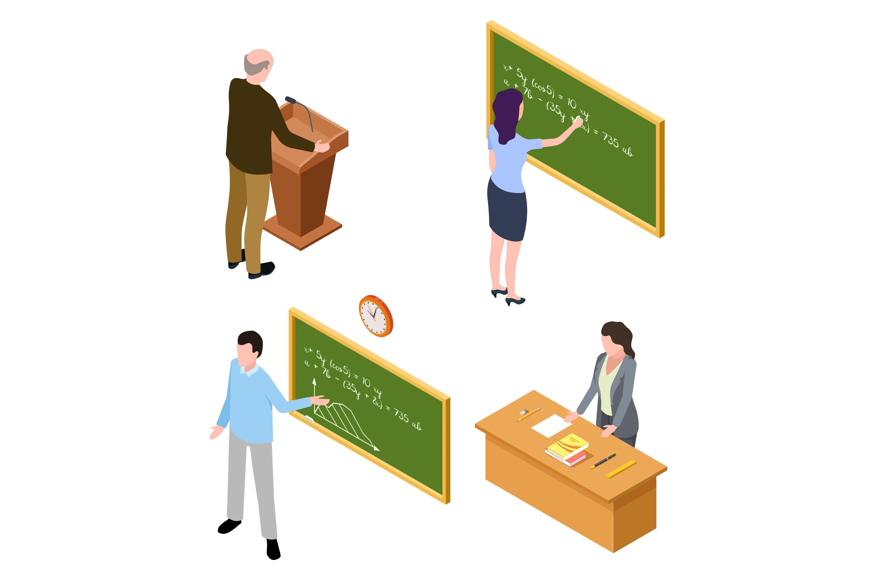 Teacher and lecturer characters, a Background Graphic by Valerie Bodnar ...