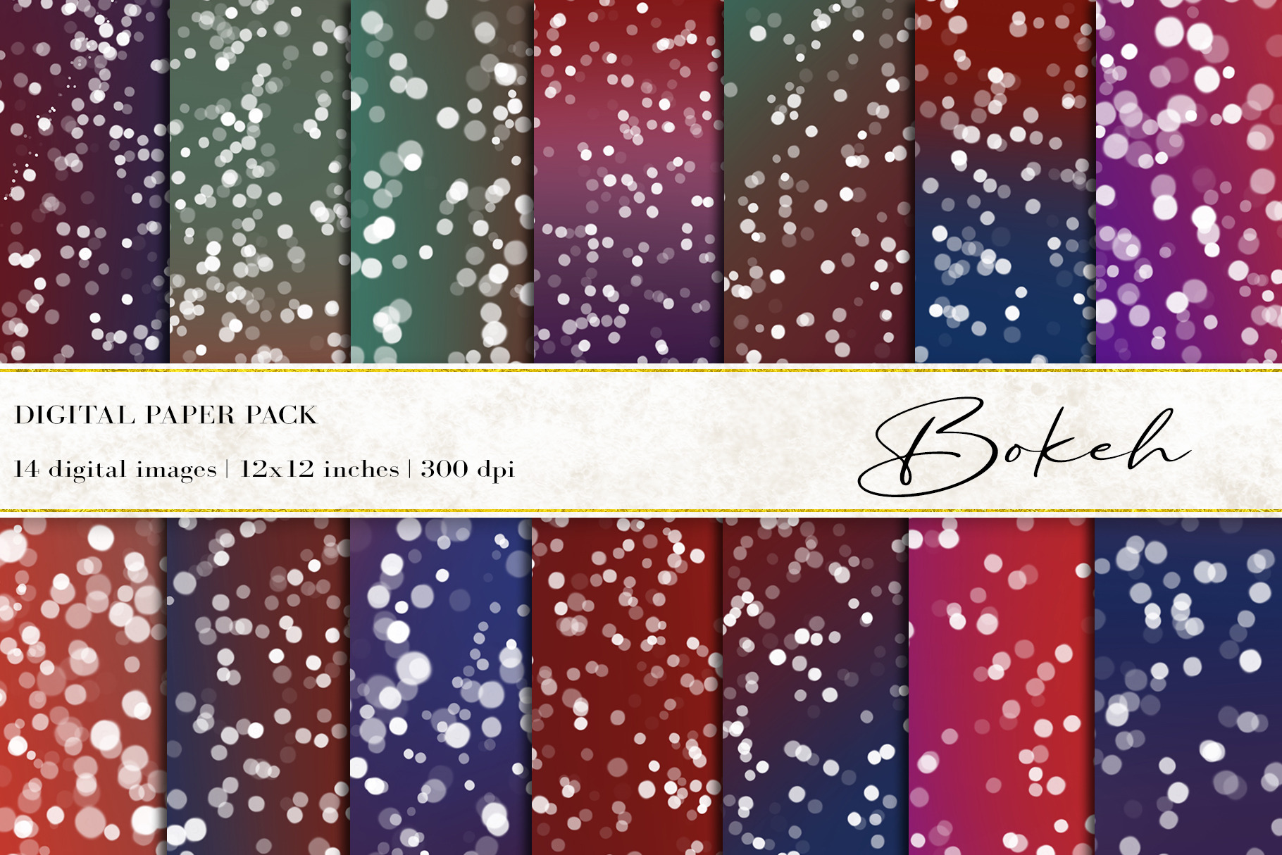 Bokeh Digital Papers, a Texture Graphic by BonaDesigns | Creative Market