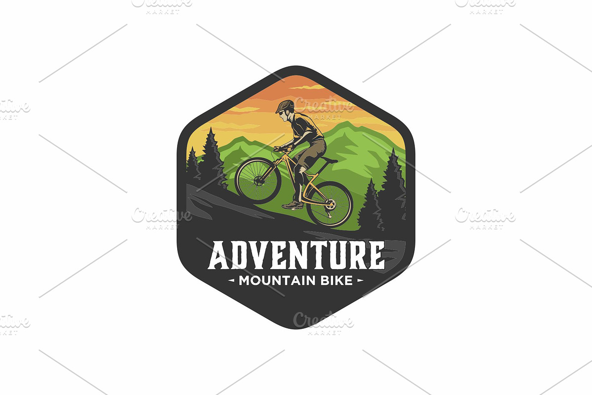 Mountain bike logo design template, a Branding & Logo Template by ...