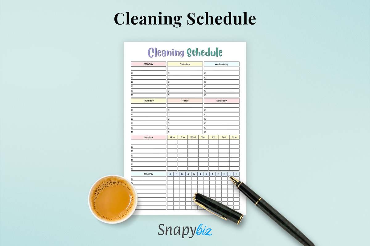 Editable Cleaning Schedule Printable
