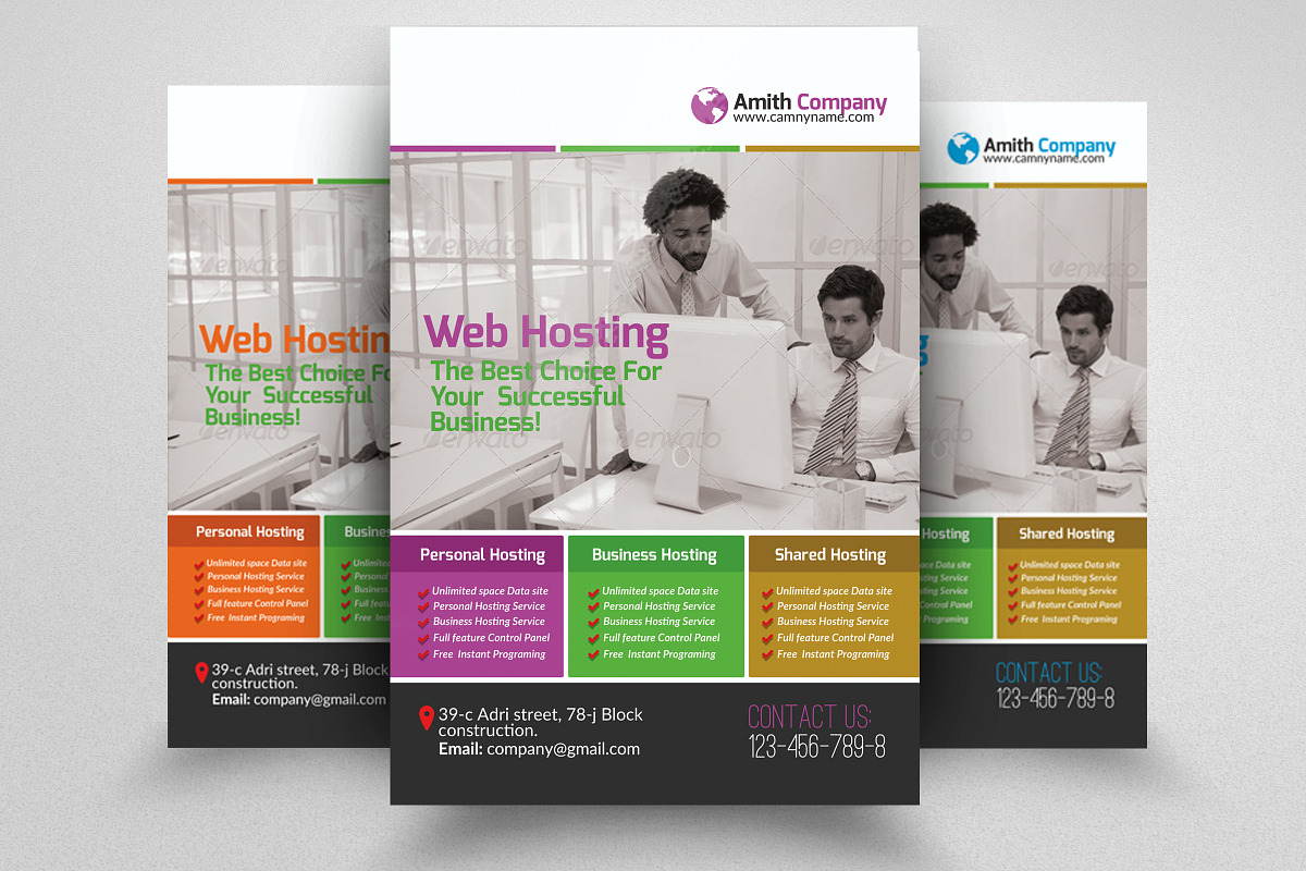 Web Hosting Business Flyer Template, a Flyer Template by Psd Templates
