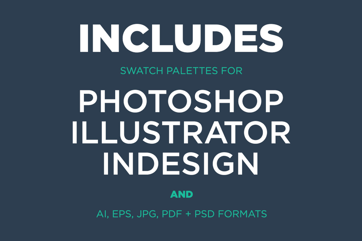 50 flat UI color swatches, a Palette Add-On by Sick Optix