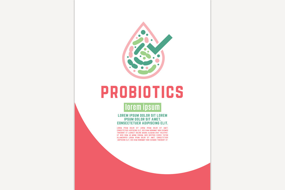 Probiotics vector poster, a Food Illustration by Anna's Shop