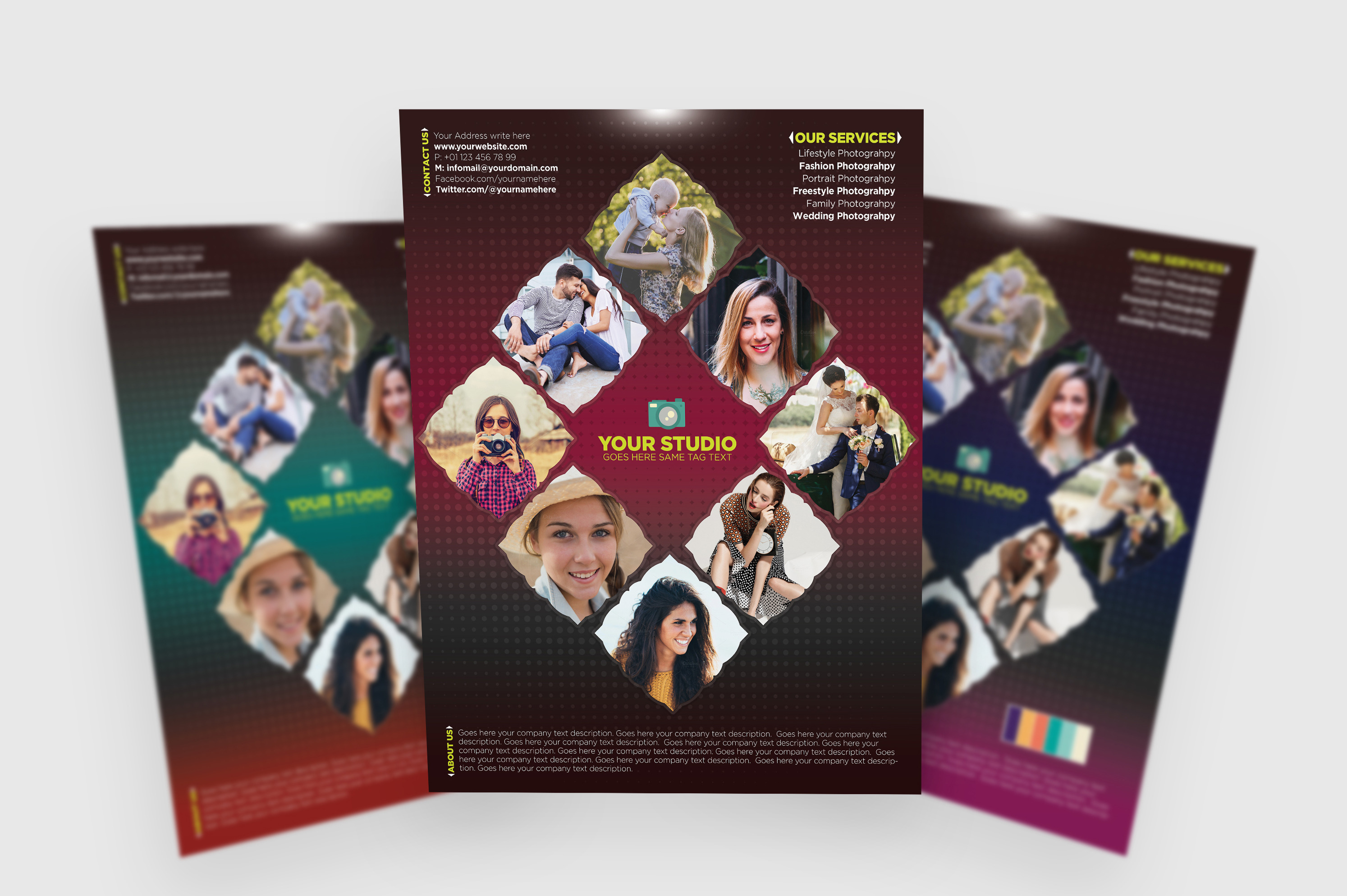 Photograhpy Flyer Template 3 Colors, a Flyer Template by Star Graphic ...