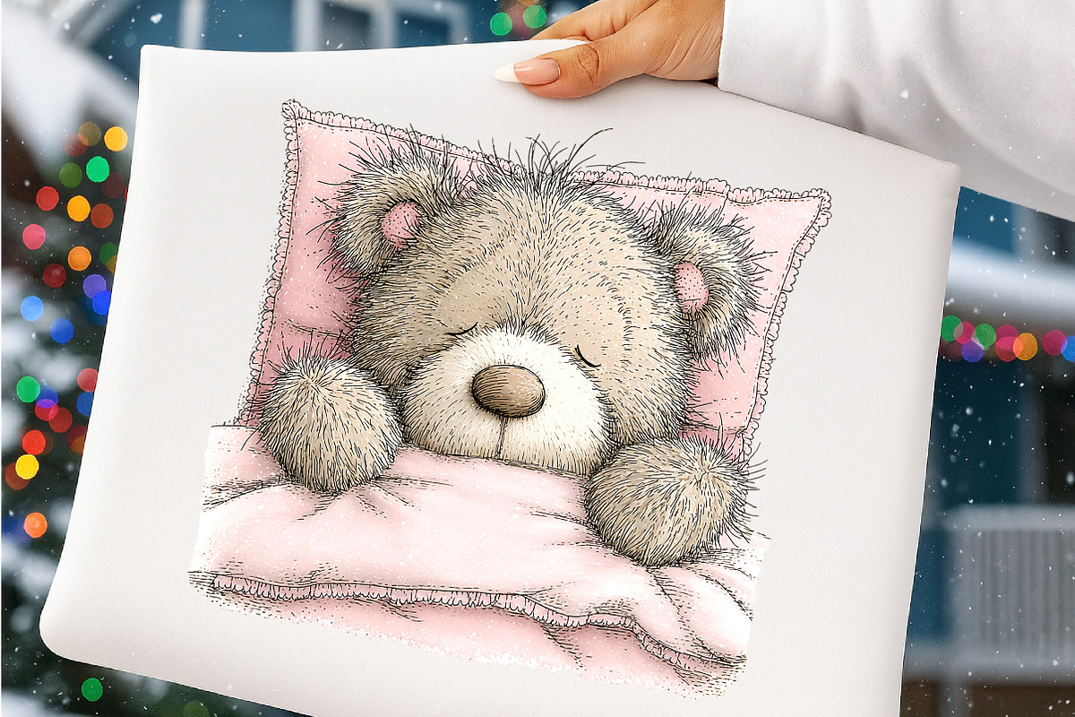 Watercolor Teddy Bear Clipart, an Illustration by SinaCreation