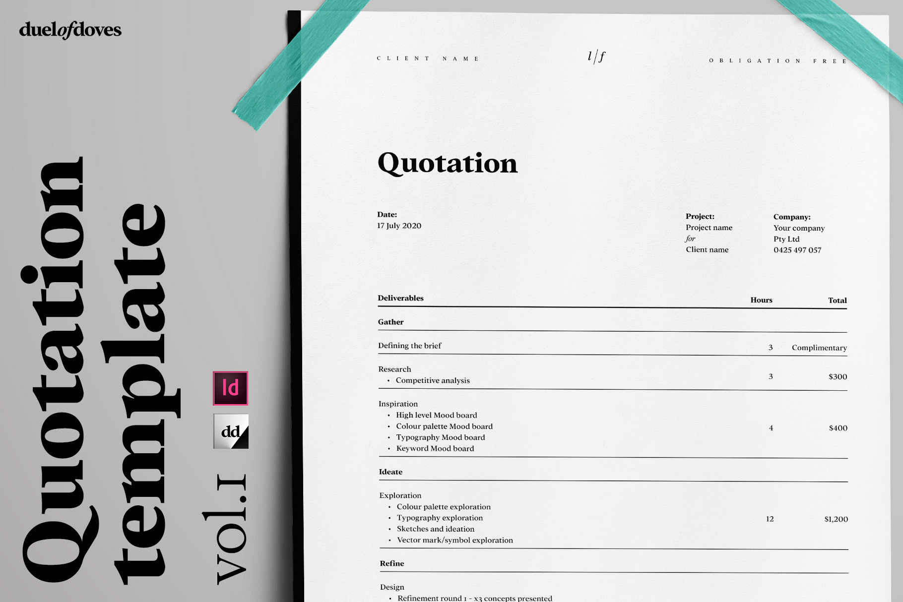 Quotation template ~ vol. 1, a Stationery Template by Milktoast