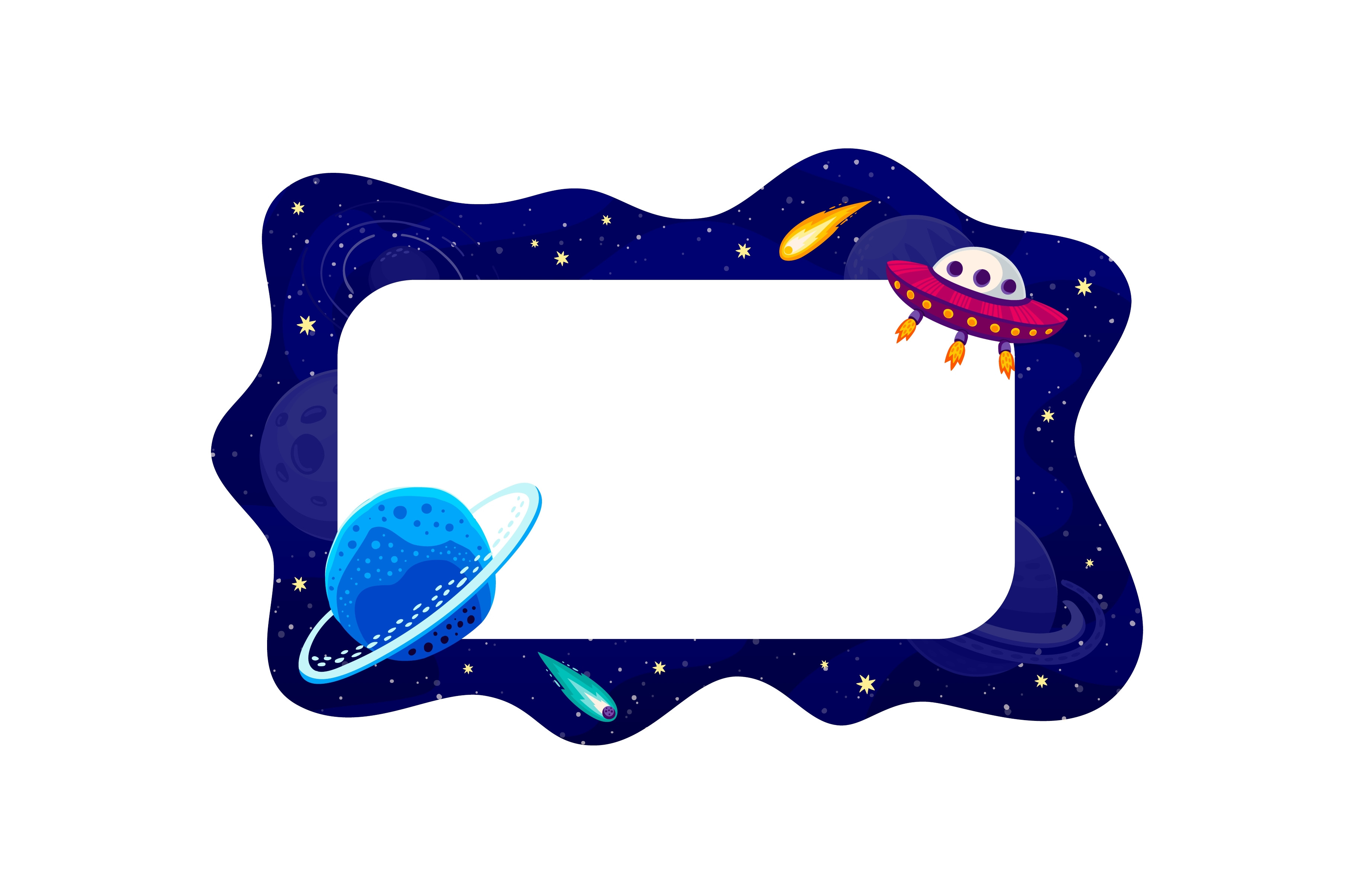 Border frame with galaxy space, an Illustration by Vector Tradition