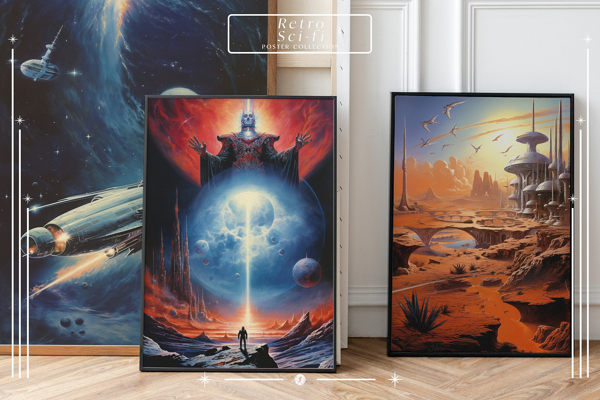 Retro Sci-fi Poster Collection, an Object Graphic by Freezerondigital