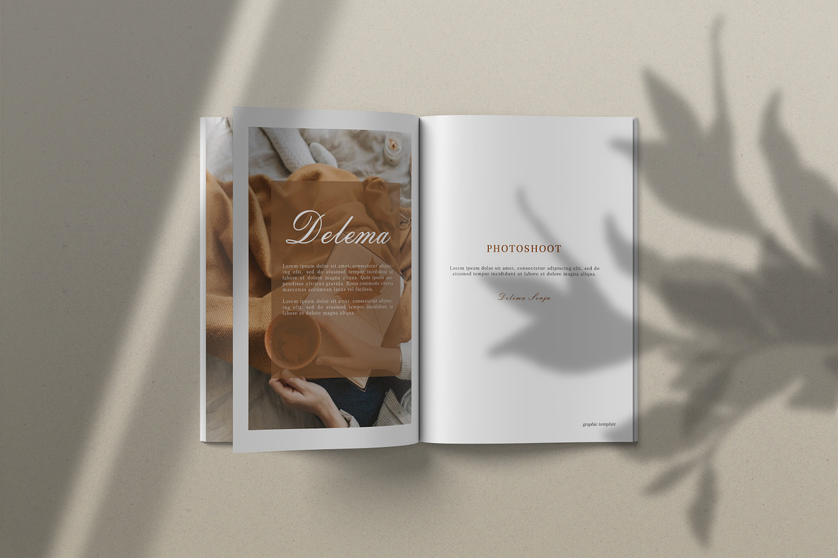 A4 Magazine + Overlay Shadow Mockup