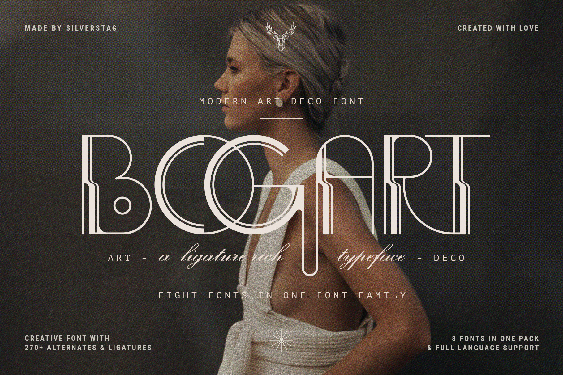 BogArt Deco - Ligature Font Family, a Sans Serif Font by SilverStag Type Foundry