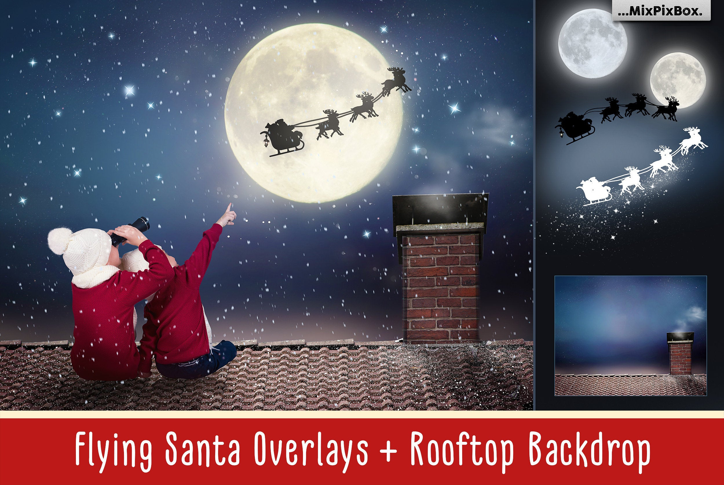 Flying Santa Overlays, an Object Graphic by MixPixBox