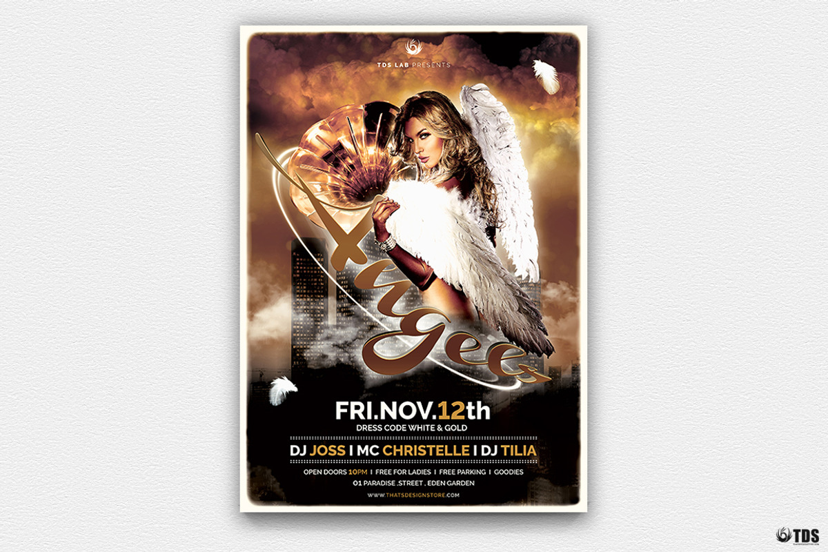 Angels Party Flyer Bundle, a Flyer Template by ThatsDesign Art