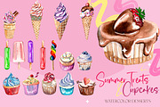 Dessert bundle watercolor clipart, a Food Illustration by CpandoShop