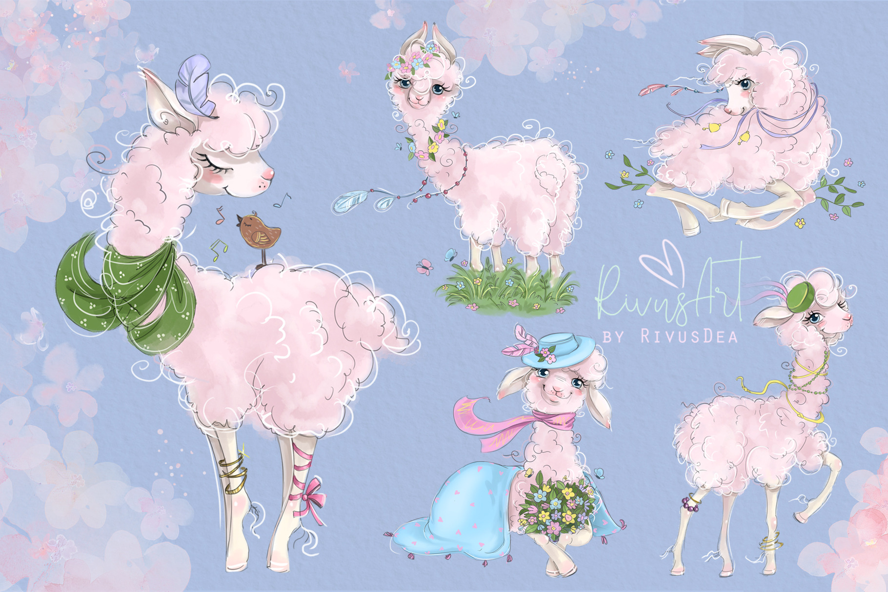 Llama PNG Clipart. Spring Alpaca, an Animal Illustration by RivusArt