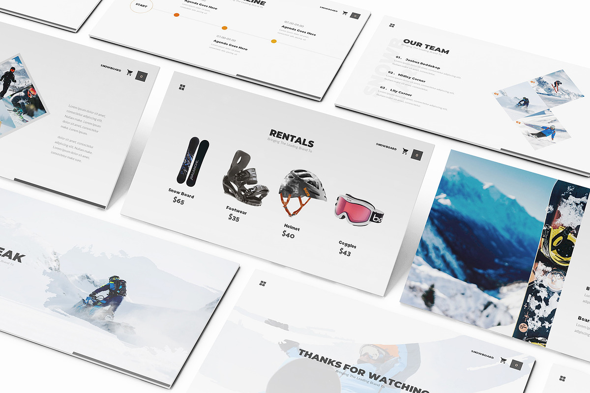 Snowboard Powerpoint Template, a Presentation Template by Formatika Studio