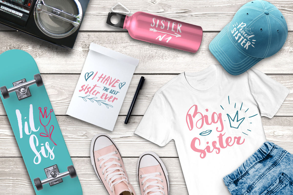Sisters Lettering Quotes Collection, an Illustration by Lemon Workshop ...