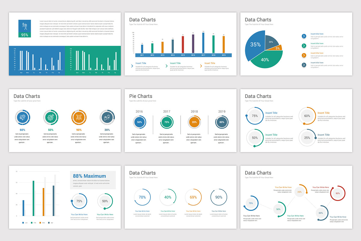 Data Charts Google Slides Template, a Presentation Template by SlideOne