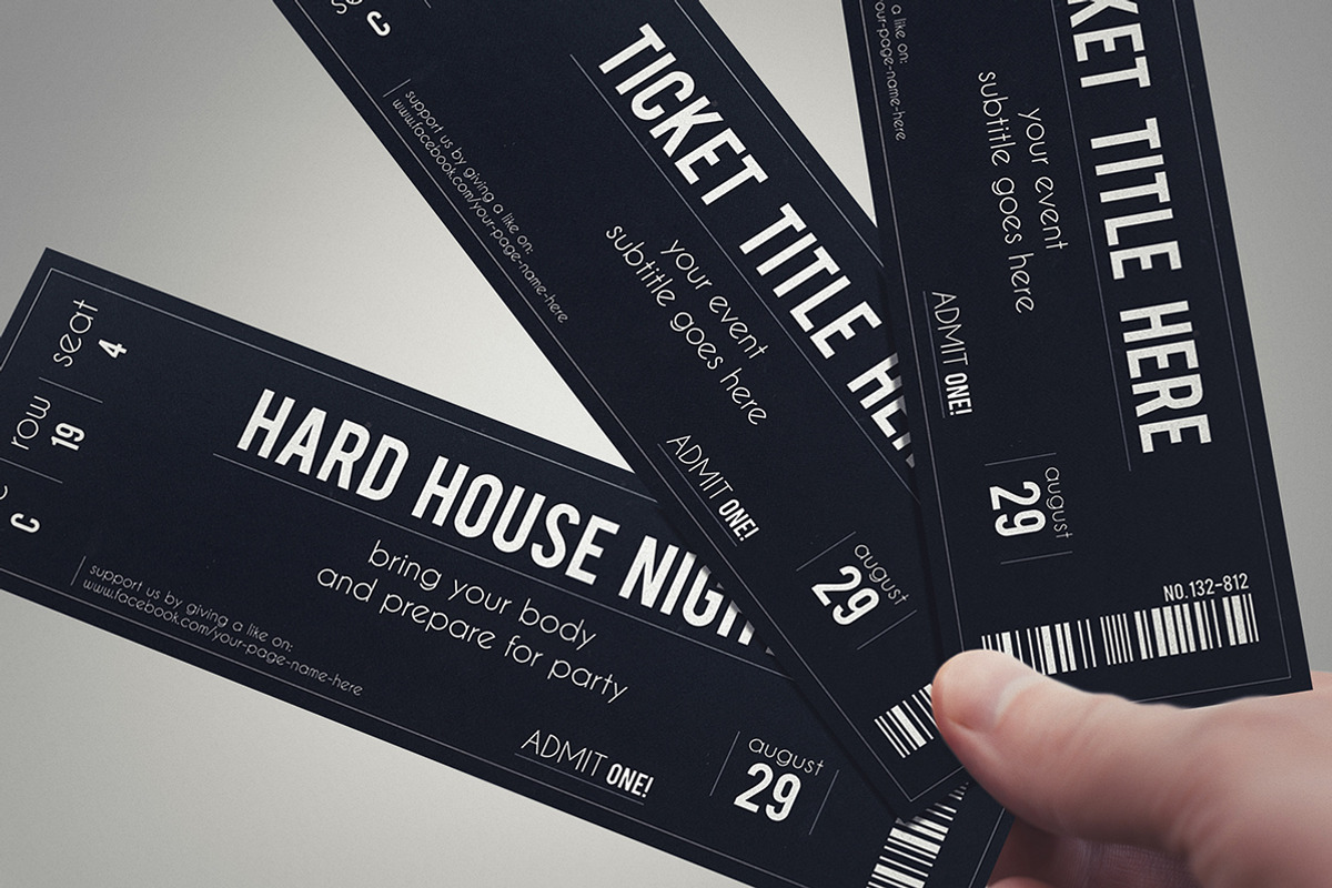 STYLISH FABRIC ticket template, a Card Template by Tzochko | Creative ...