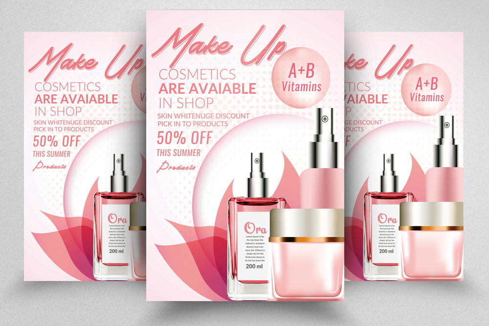 Make Up Cosmetic Product Flyer, a Flyer Template by Business Flyers
