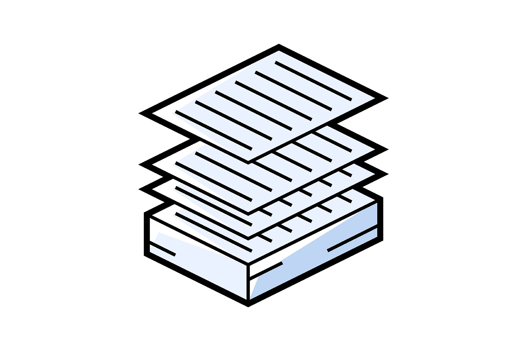 Stack of paper icon in isometry., an Object Graphic by incomible ...