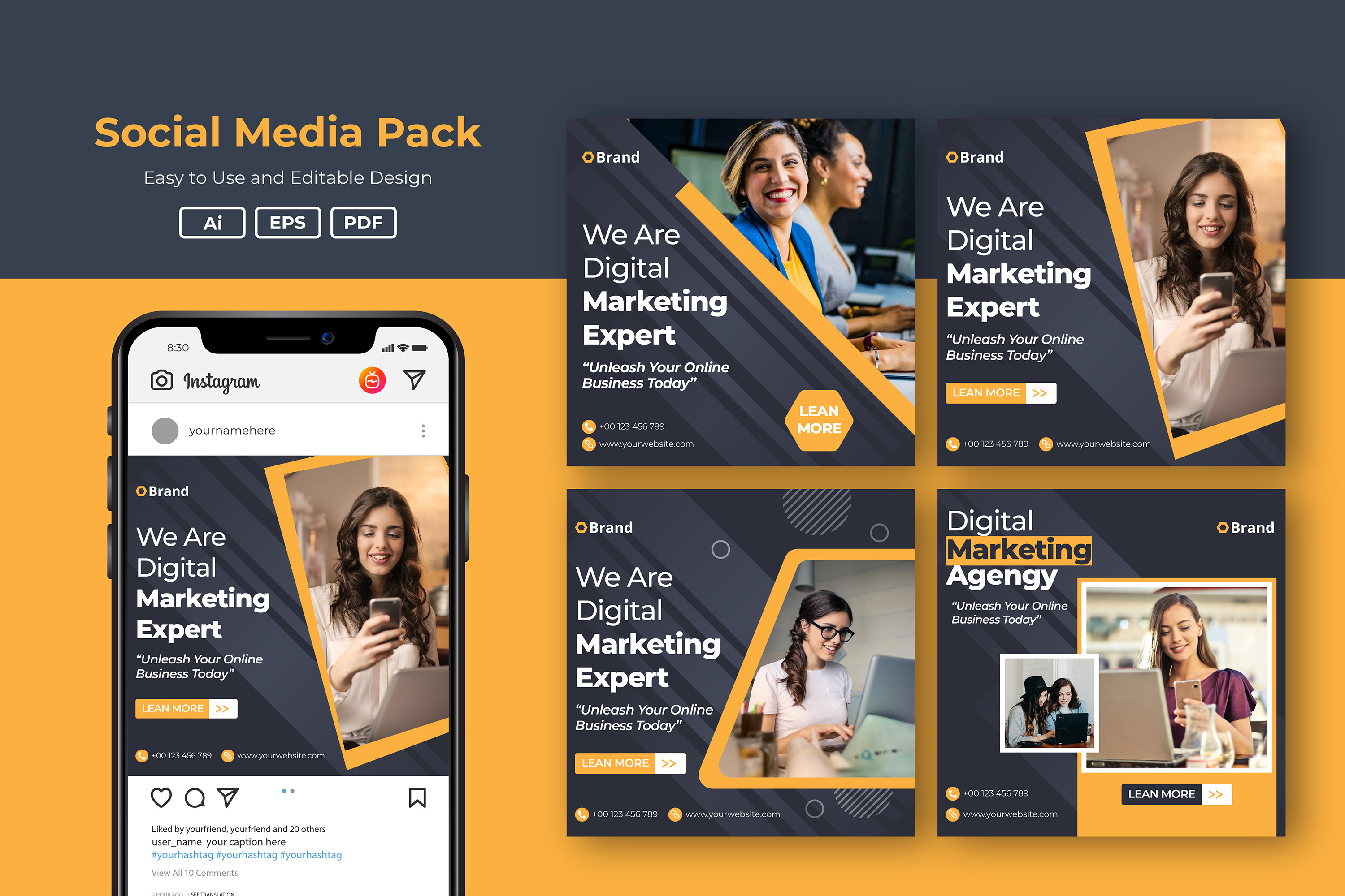 Social Media Post Templates, a Social Media Template by DreamStudio-eg