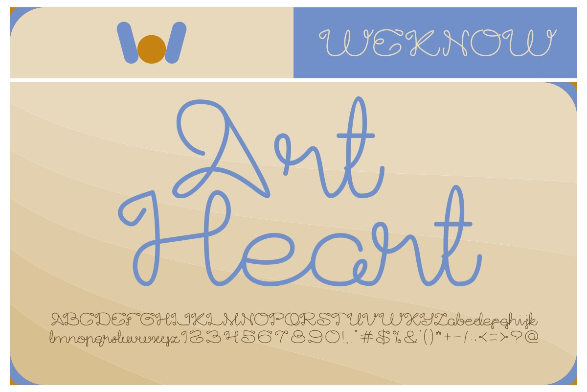 art heart font, a Script Font by weknow