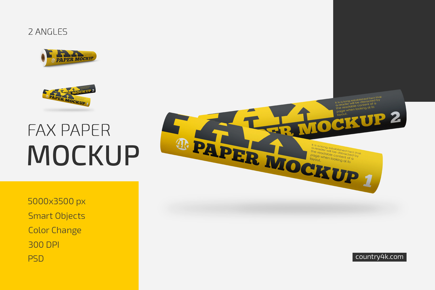 Matte Fax Paper Roll Mockup Set | Creative Market