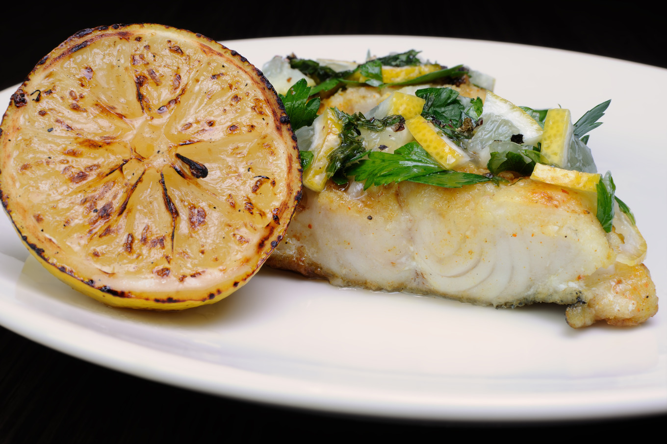 Slice of baked fish pike perch featuring food, fish, and pike, a Food ...