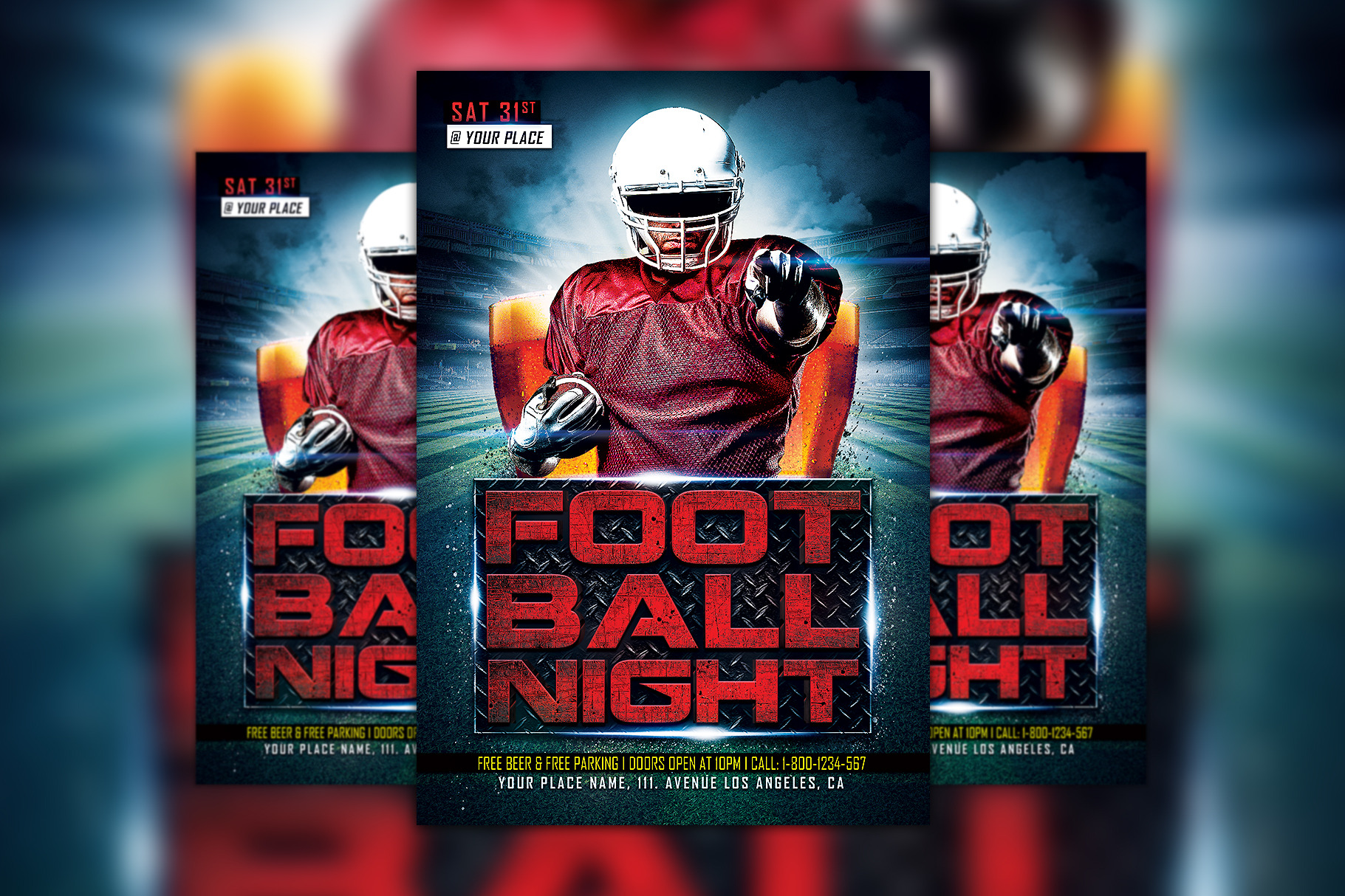 Football Game Night Flyer Template, a Flyer Template by Flyermind