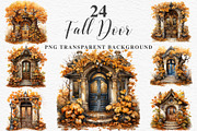 Cozy Fall Door Clipart Autumn PNG, a Seasonal Illustration by Rabbit Heart