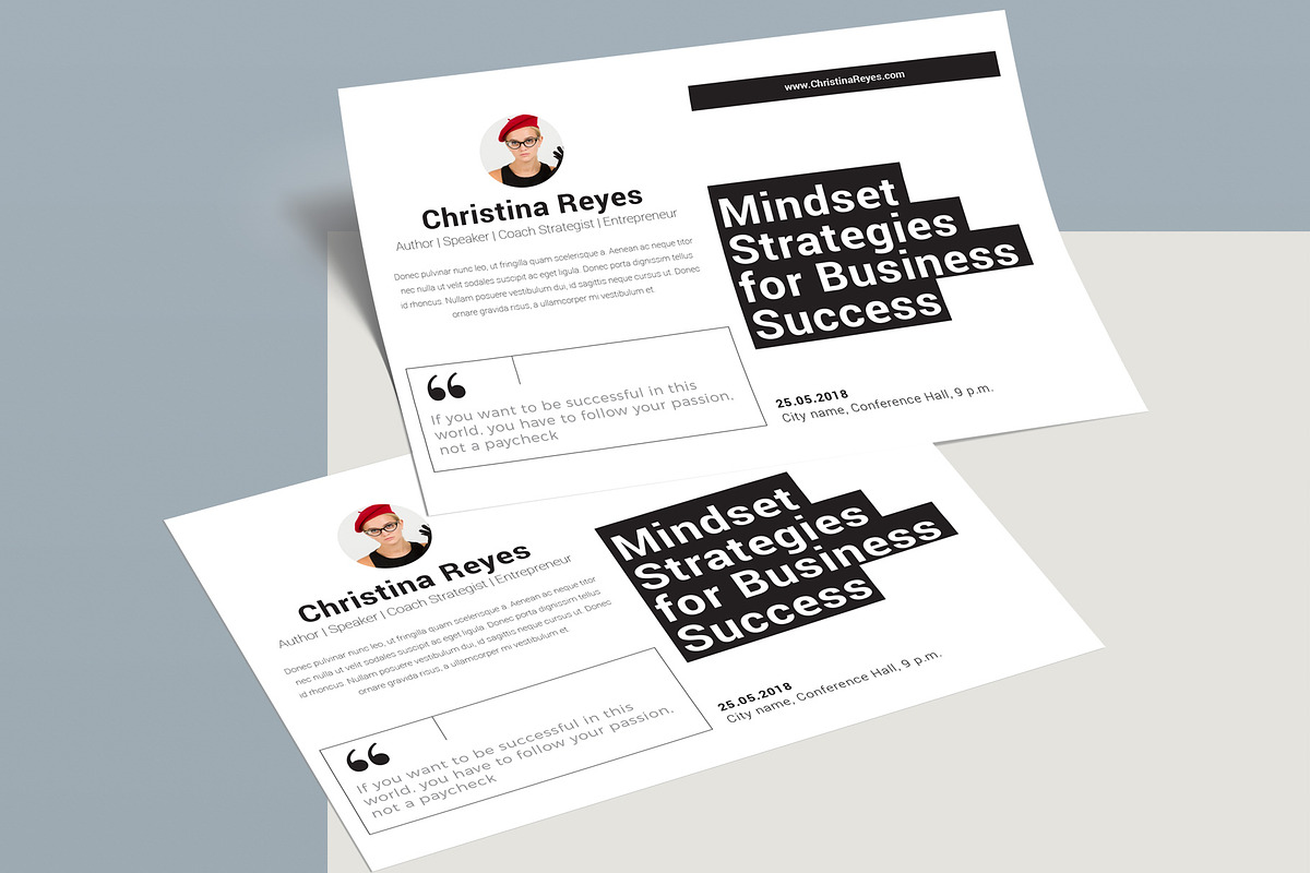 Speaker's promo cards, a Card Template by 3.14&Co