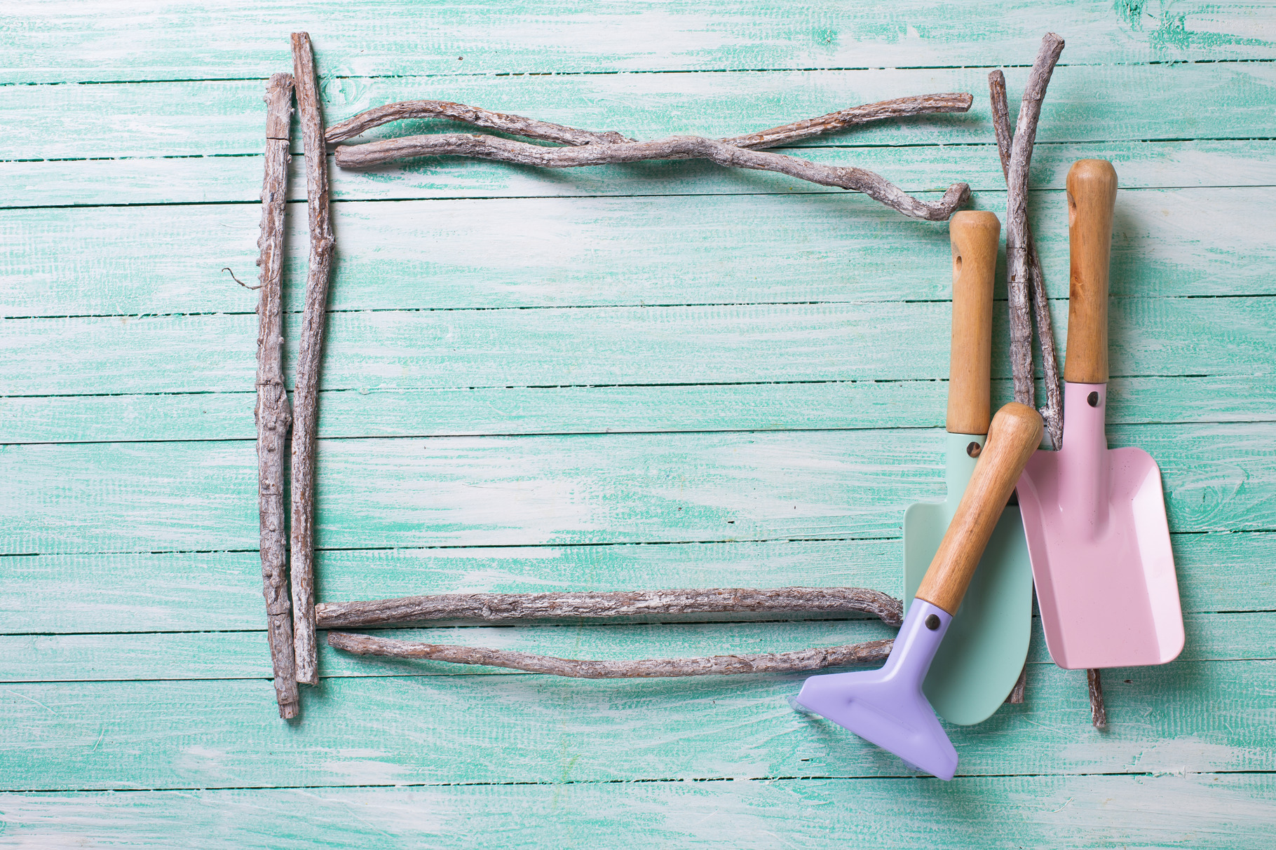 Colorful garden tools and frame, an Arts & Entertainment Photo by ...