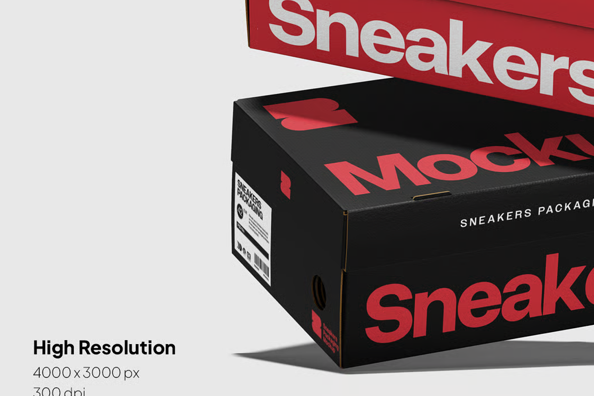 Shoe Box Packaging Mockup, a Packaging Mockup by graphicsauce