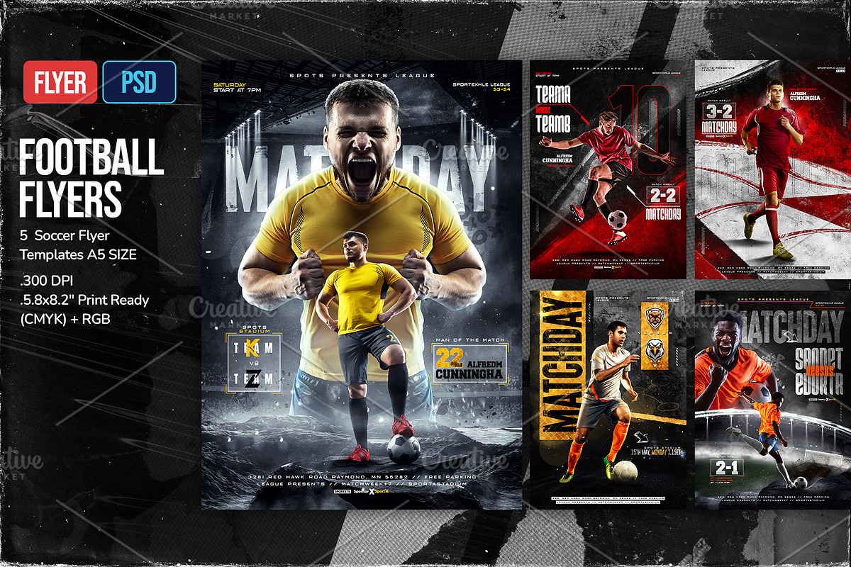 5 Soccer Flyer Template | Creative Market