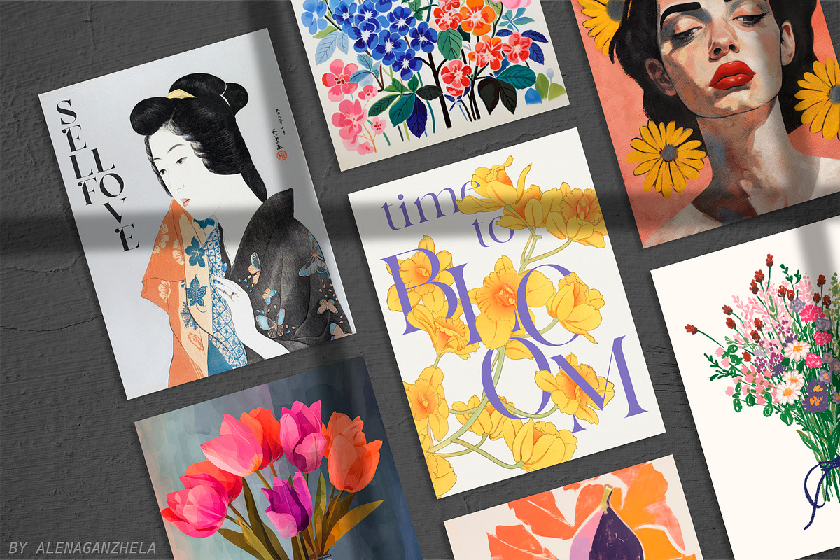 BLOOMING - mixed art prints gallery