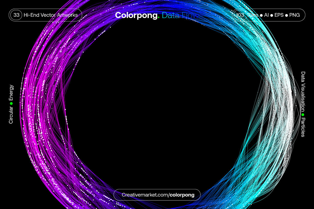 Data Flow - Vector Bundle, a Technology Illustration by Colorpong