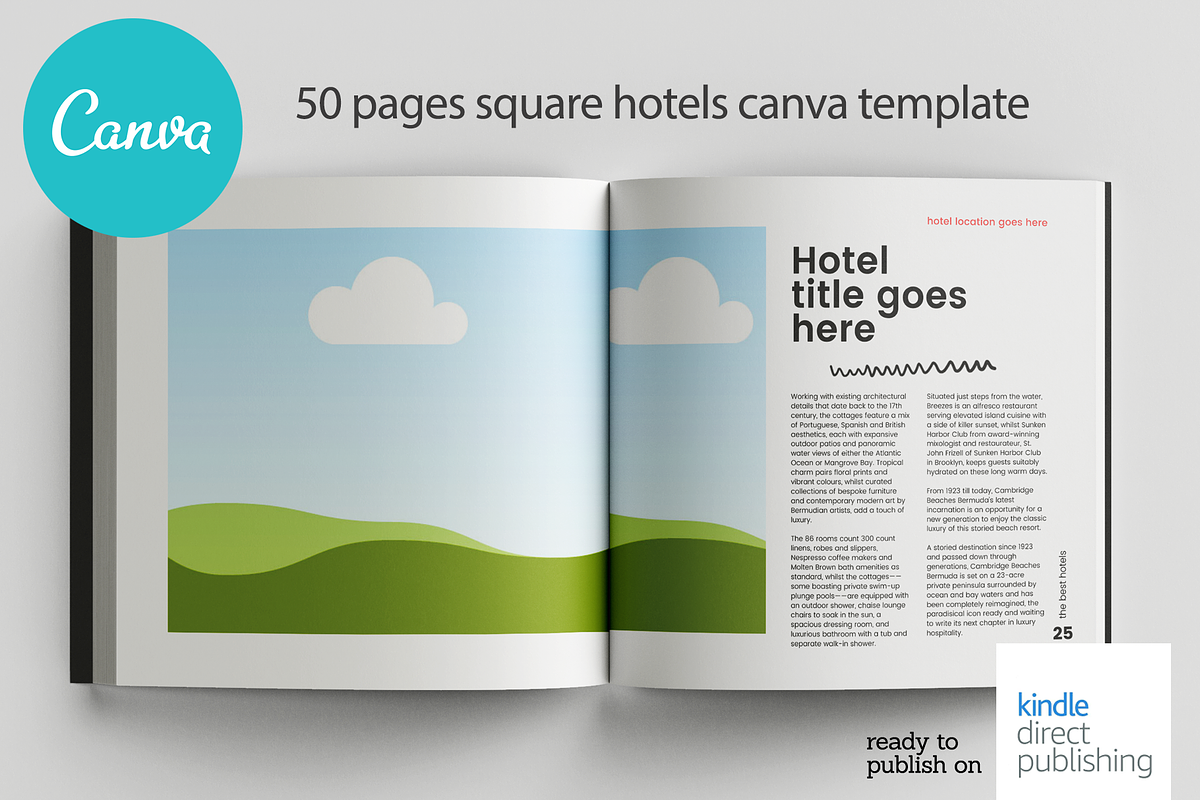 Canva Best Hotel Square Mag Template, a Magazine Template by DeLaGranSiete