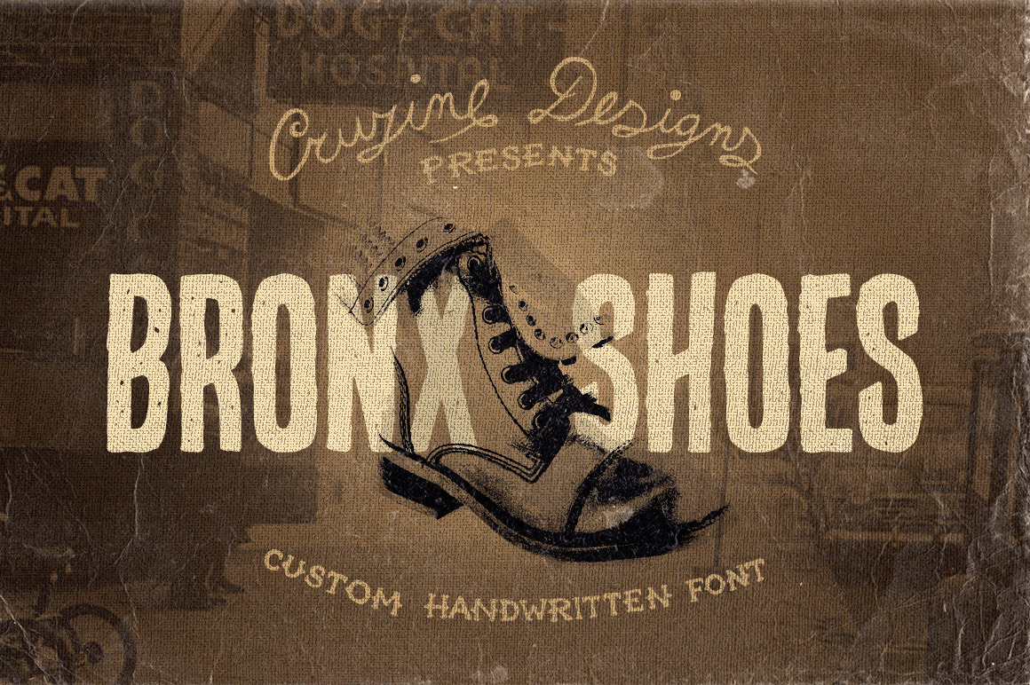 Bronx Shoes Custom Font, a Font by Cruzine | Creative Market