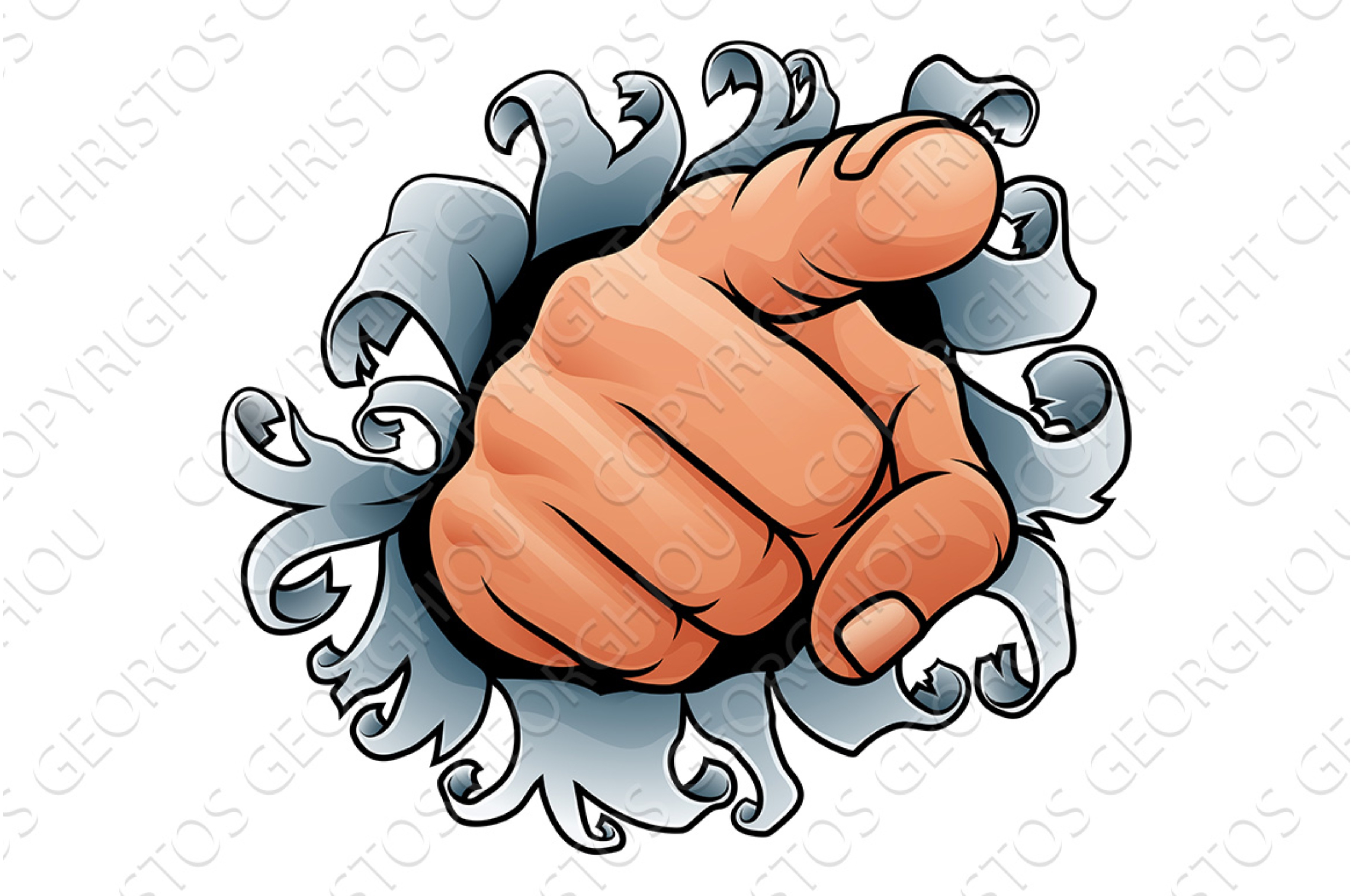 Want You Pointing Finger Cartoon, a Person Illustration by Christos ...