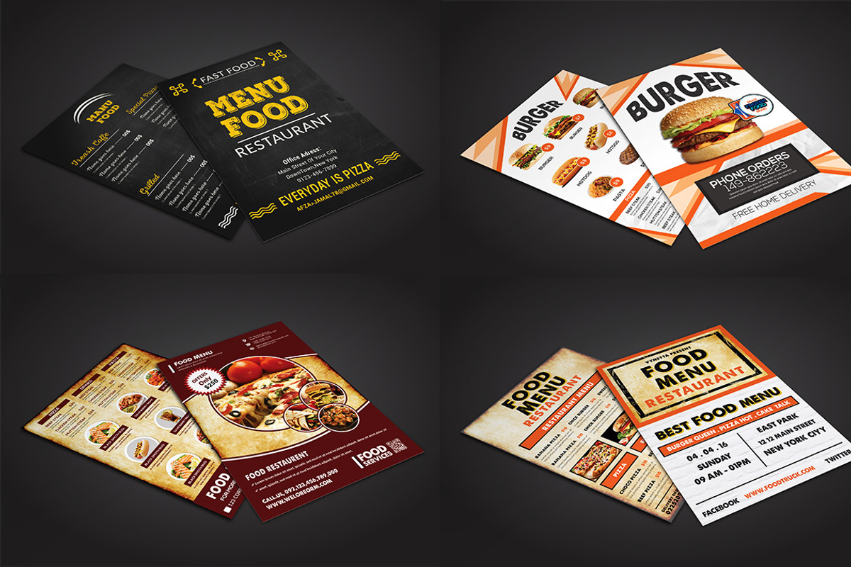 Food Menu Flyer Bundle, a Flyer Template by AfzaalGraphics