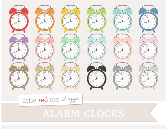 Alarm Clock Clipart Graphics, an Education Illustration by Little Red ...