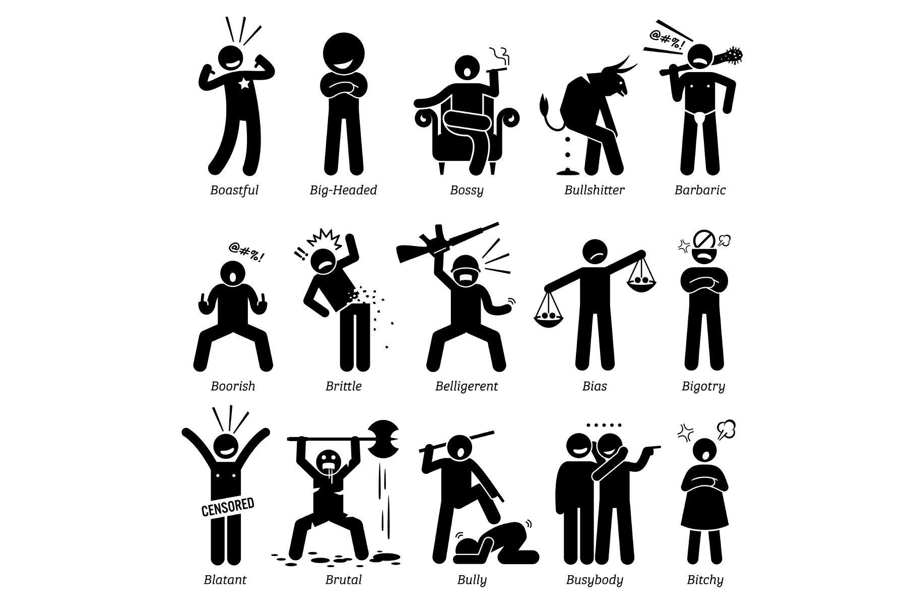 Negative Personality Character Trait | Icons ~ Creative Market