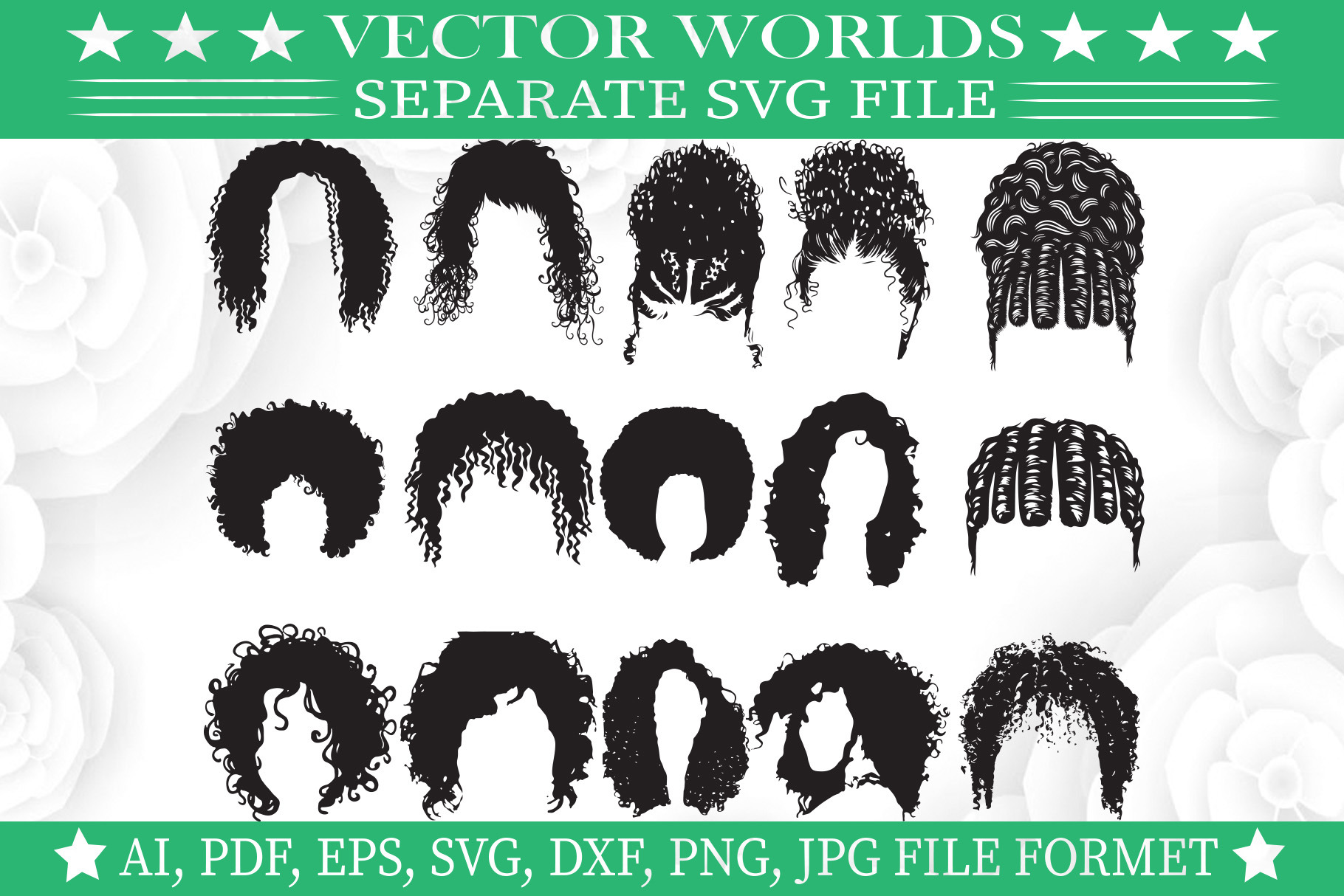 Afro woman hair Svg, Hair Png, an Object Graphic by VectorWorlds ...
