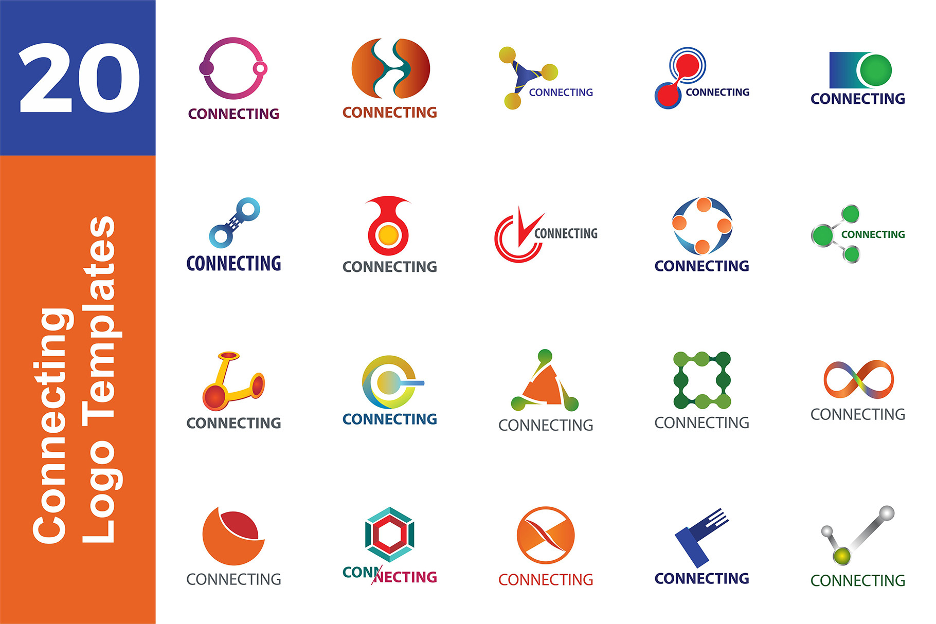 20 Logo Connecting Templates Bundle, a Branding & Logo Template by ...