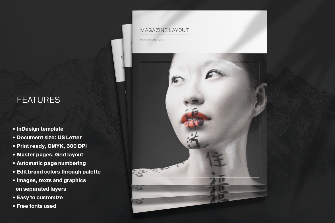 Black Magazine Layout, a Magazine Template by Boris Cupac