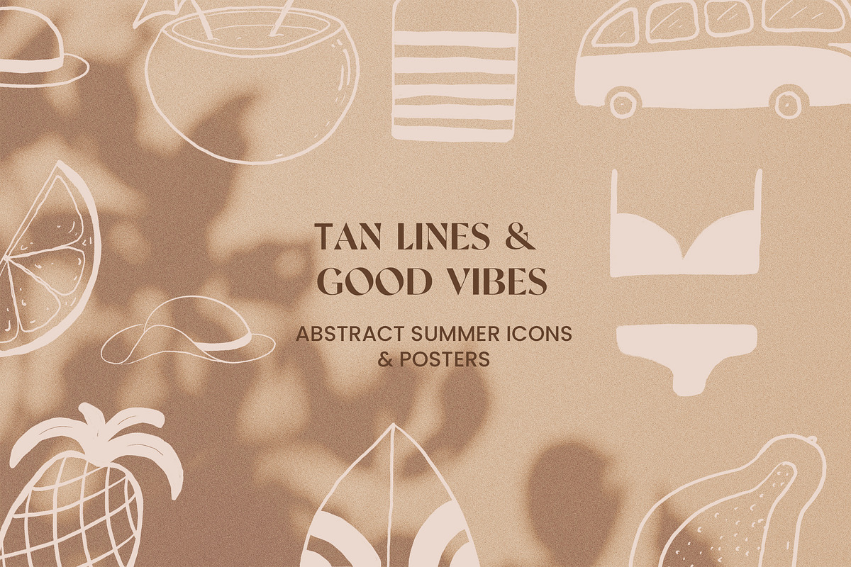 Abstract Summer Line Art Icons