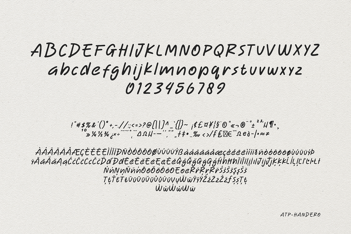 Handero - Handwritten Display Font, a Handwritten Font by Typeparties