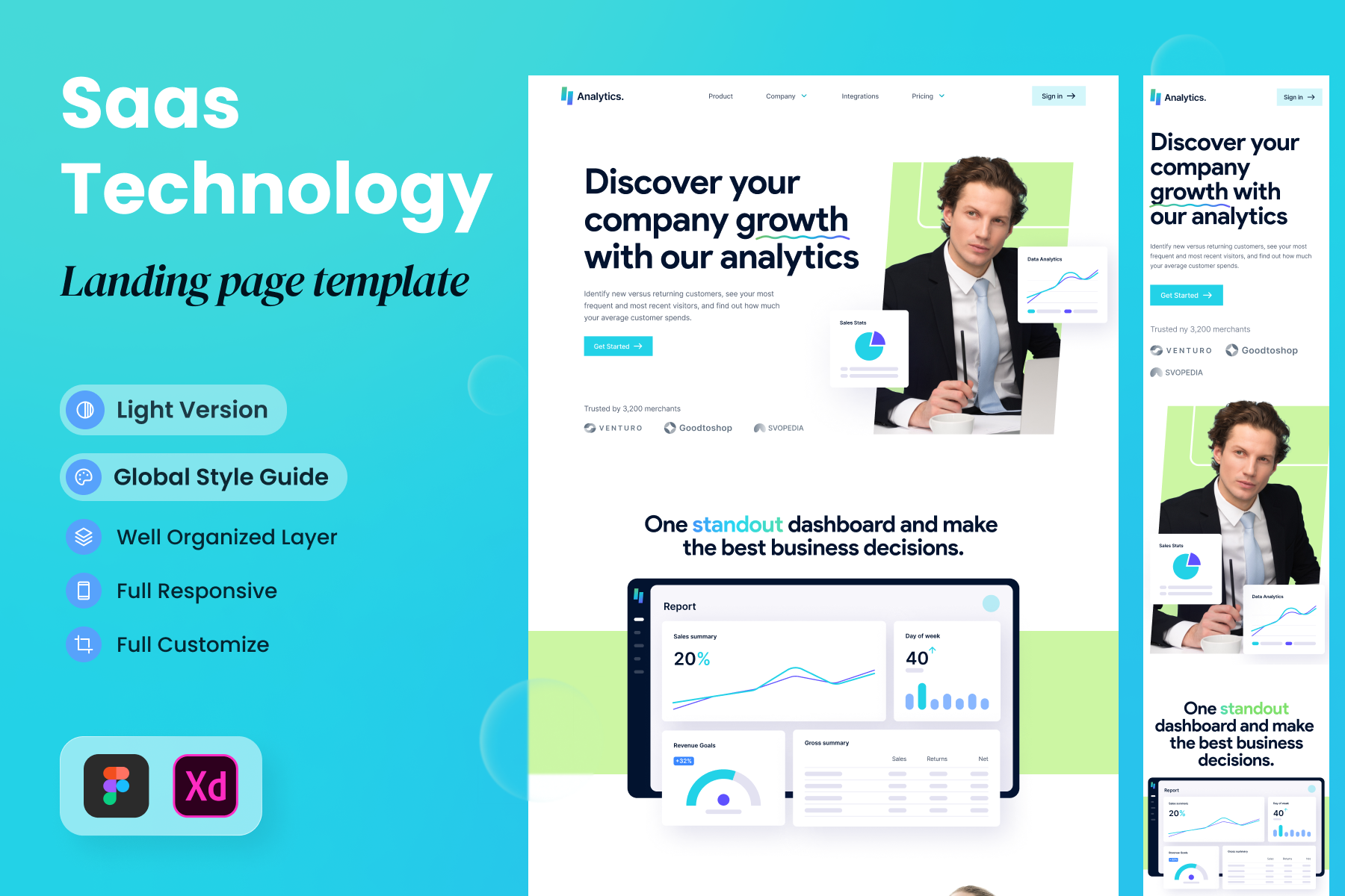 Saas Technology Landing Page, a Landing Page Template by SLAB! Design
